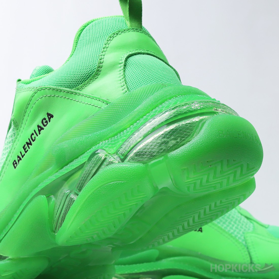 Bale*ciaga Triple S Neon Green Clear Sole (Dot Perfect)